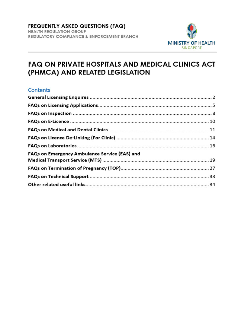 MOH FAQ For Prehospital Regulations | PDF | License | Hospital