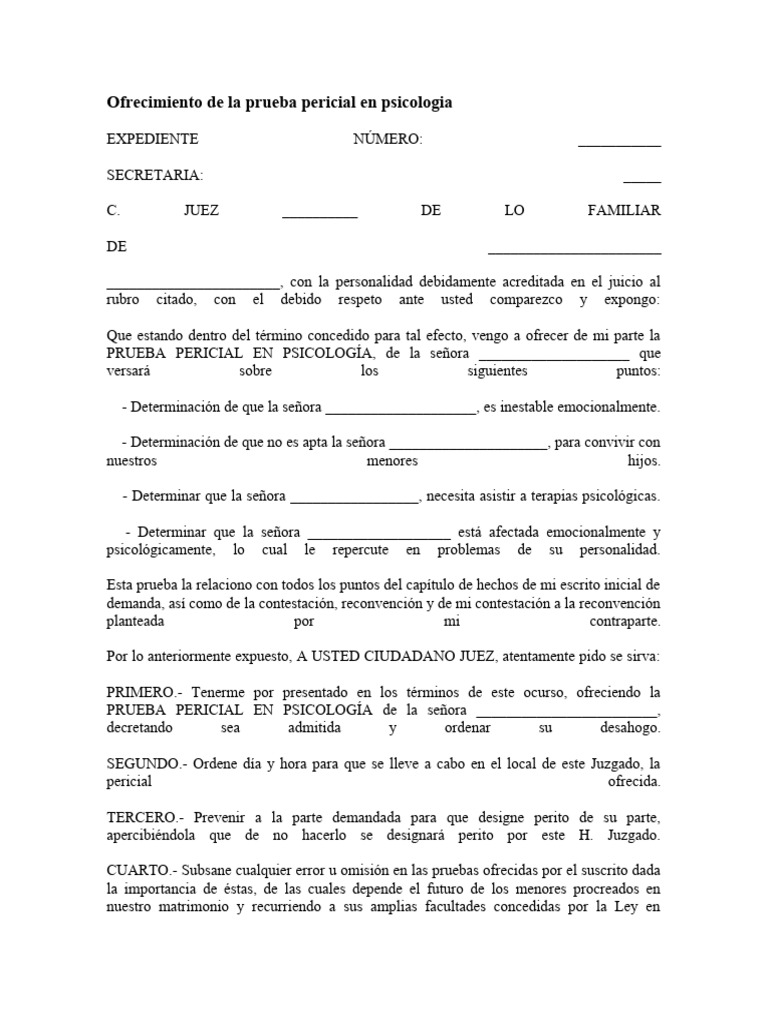 Ofrecimiento de La Prueba Pericial en Psicologia | Descargar gratis PDF ... Ofrecimiento de La Prueba Pericial en Psicologia | Descargar gratis PDF ...
