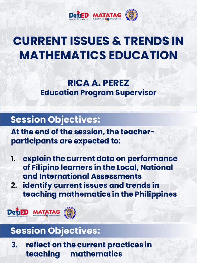 Session 1 Current Issues and Trends in Mathematics Education | PDF | Mathematics | Learning