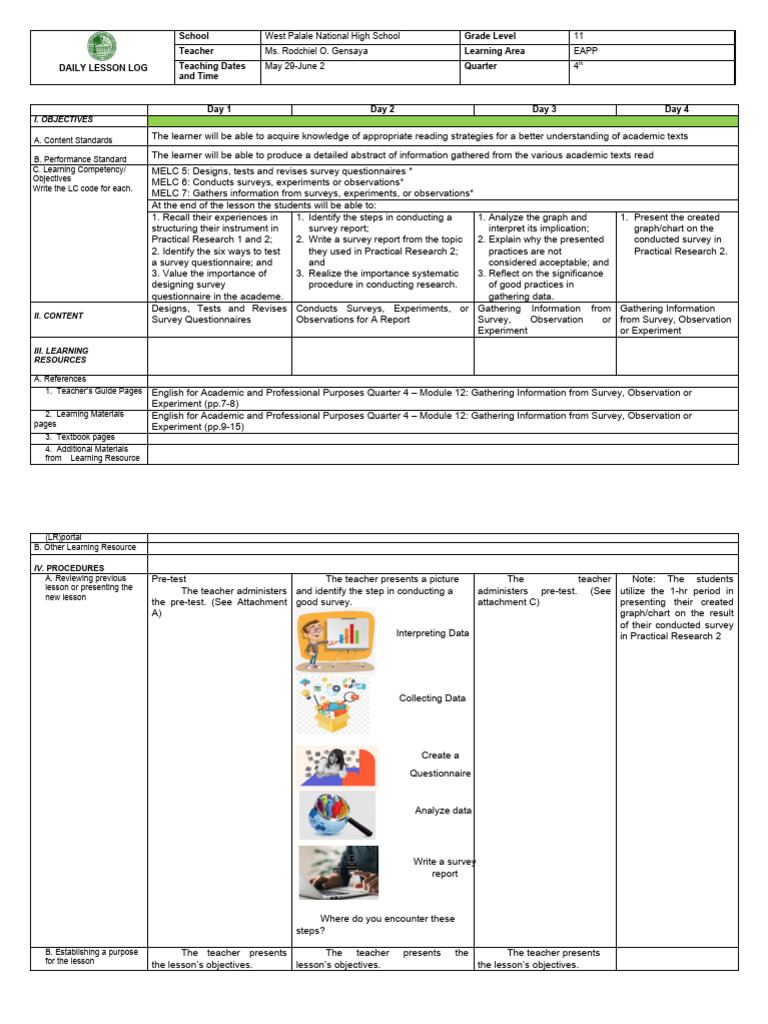 Q4 - Eapp - DLL Week 5 | PDF | Learning | Information