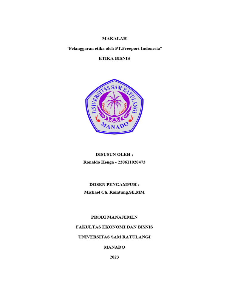 MAKALAH - PT - Freeport Indonesia | PDF