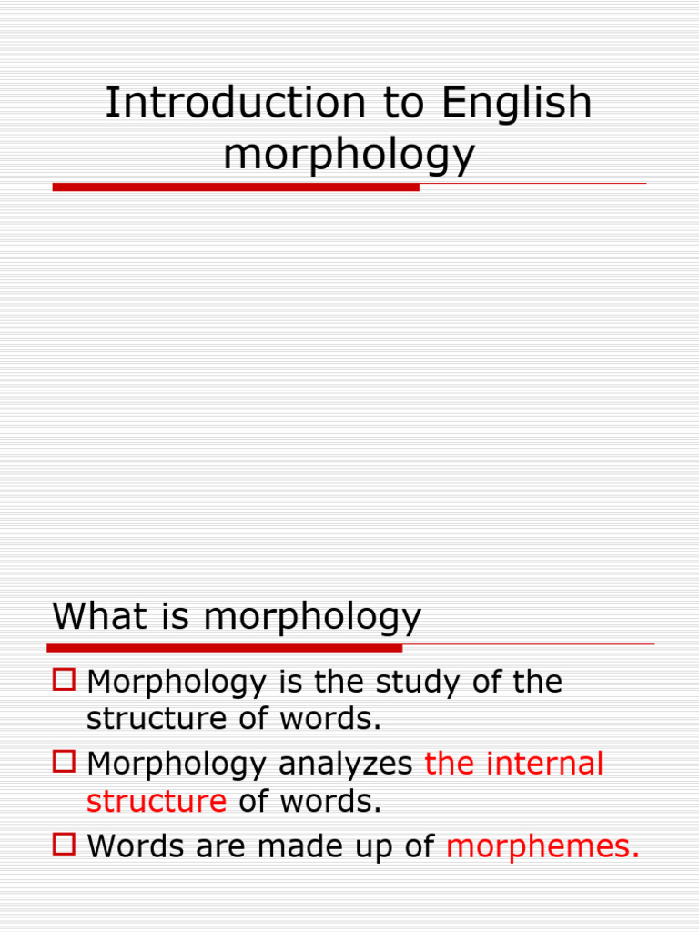 English Morphology | Download Free PDF | Word | Morphology (Linguistics)