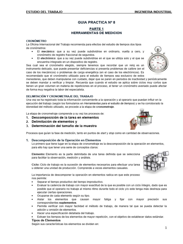 Herramientas de Medición en Estudio de Trabajo | PDF | Intervalo de ...