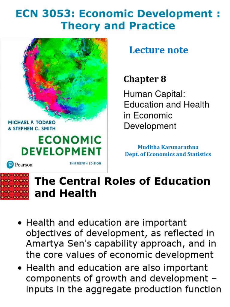 ECN 3054 - Todaro Chap 8 - Human Capital Education and Health in ED | PDF | Economic Growth ...