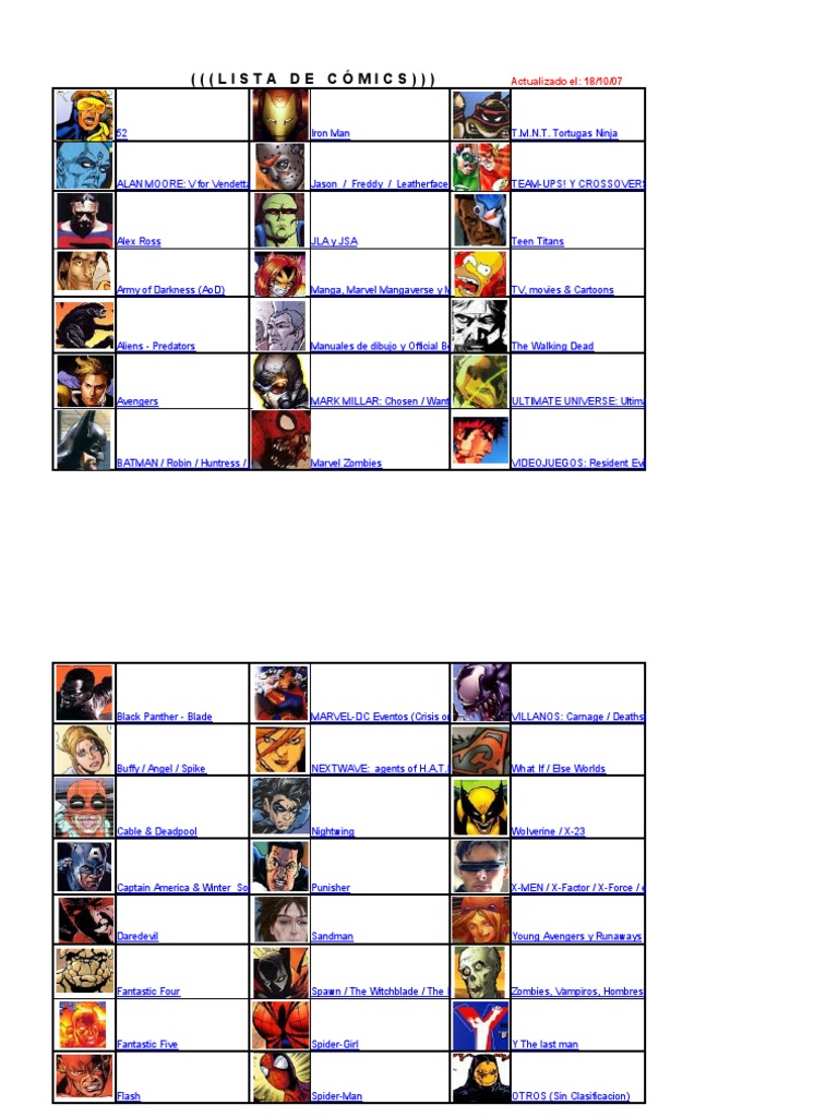 Lista de Cómics Actualizada | PDF | Batman | Buffy The Vampire Slayer