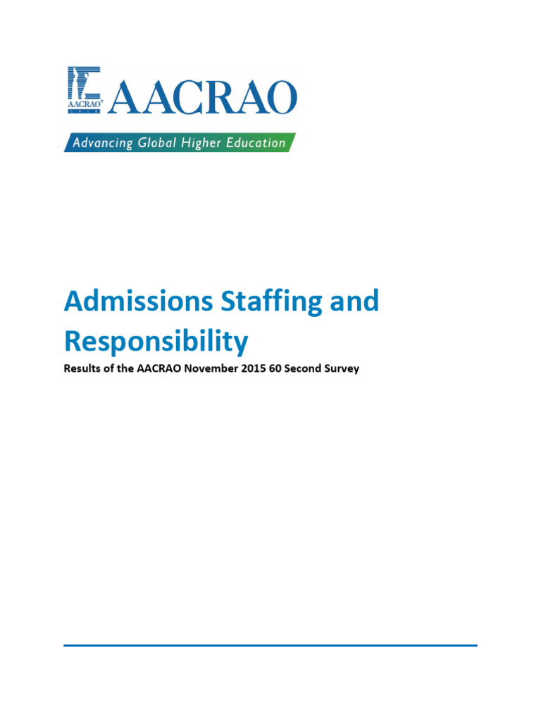 Admissions Staffing Survey Results 2015 | PDF | University And College ...