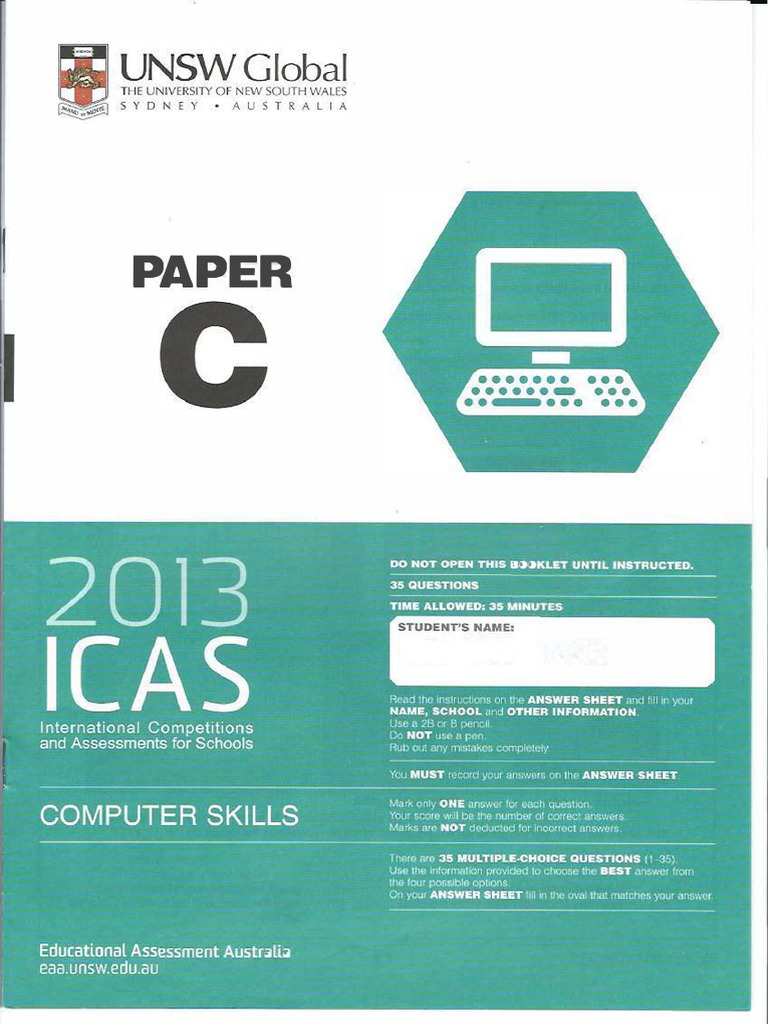 ICAS Paper C Computer 2013 | PDF