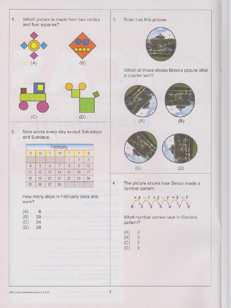 2009 ICAS Math Paper B | PDF