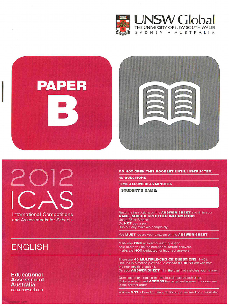 2012 ICAS English Paper B | PDF