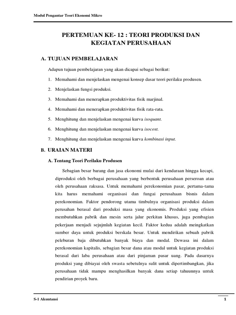 Ekonomi Mikro Pert.12 | PDF