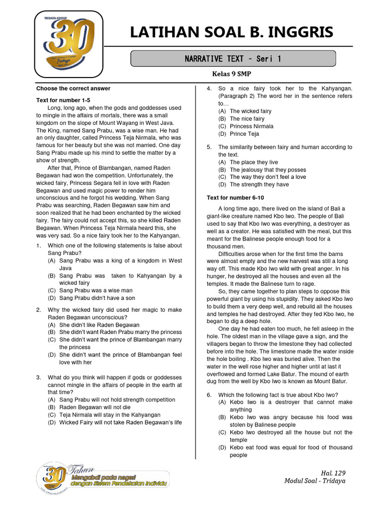 ENG - 9 SMP - Narrative Text Fix | PDF