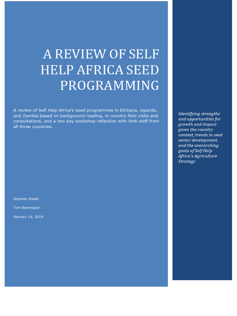 Self Help Africa Seed Program Review | PDF | Smallholding | Agriculture