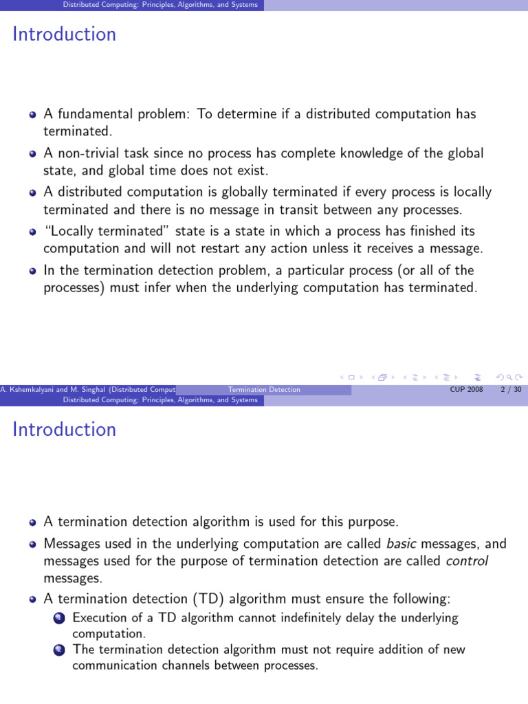 Termination Detection Pdf Distributed Computing Theoretical Computer Science