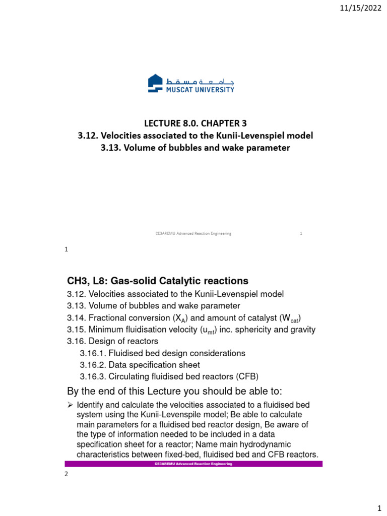 Kunii-Levenspiel Model for Fluidized Beds | PDF | Chemical Reactor | Gases