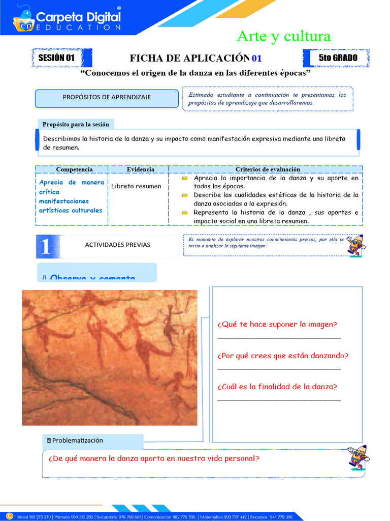 5°_FICHA_DE_APLICACIÓN-SESIÓN1-SEM.1-EXP.7-ARTE Y CULTURA | PDF | Bailes | Ballet