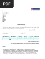 HDFC Interest Certificate | PDF