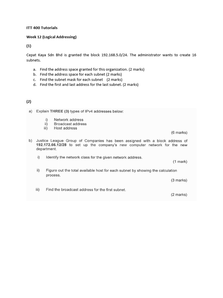 Tutorial Week 12 | PDF