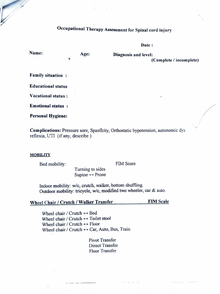 Spinal Cord Injury Assessment | PDF | Wheelchair | Clinical Medicine