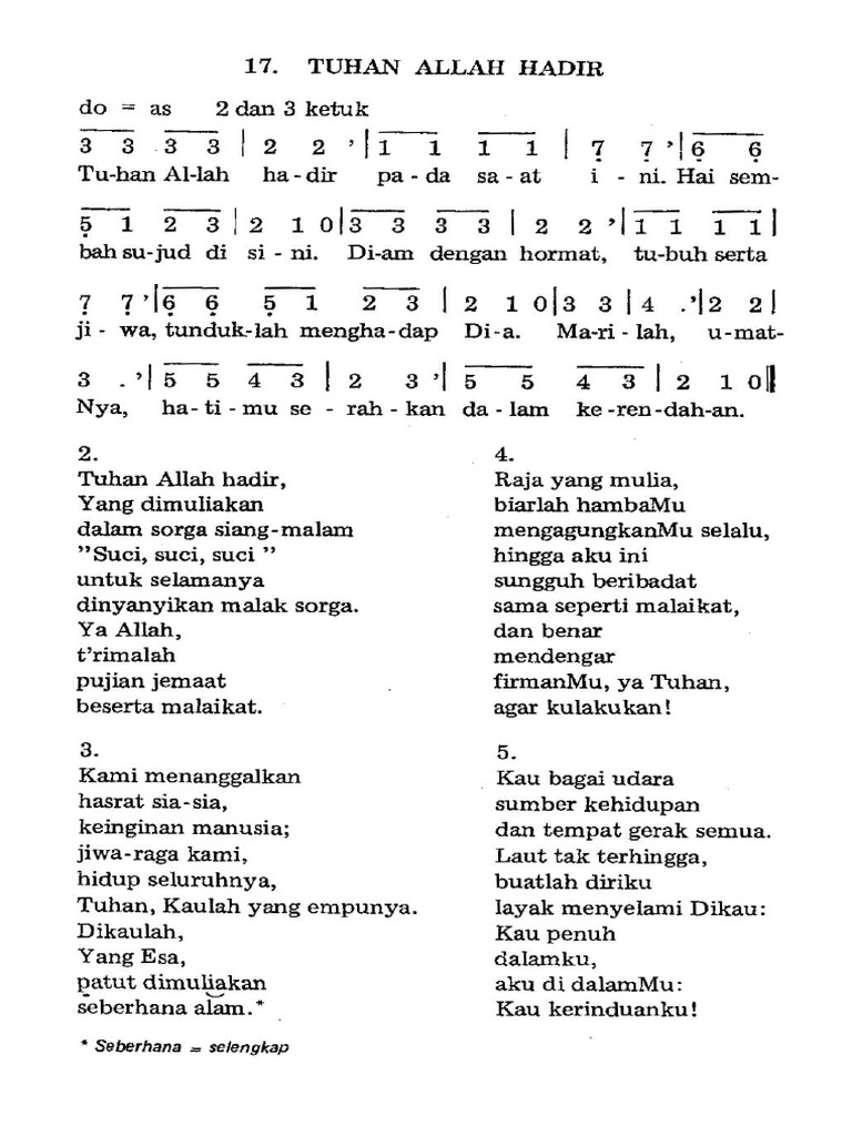 Tuhan Allah Hadir KJ17 | PDF