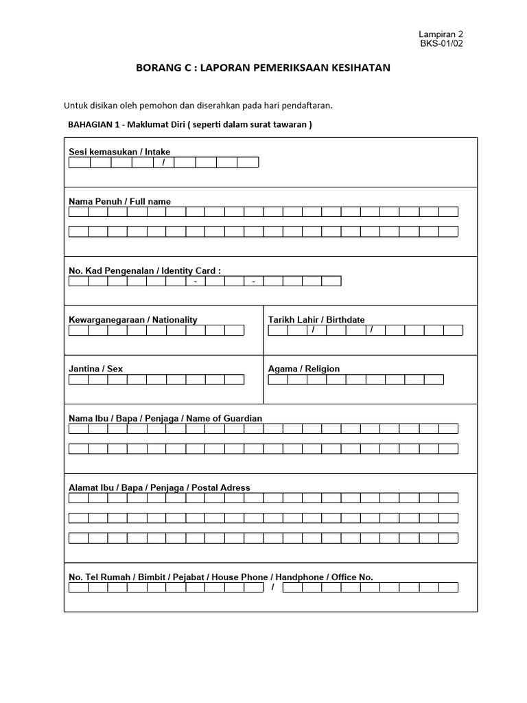 Lampiran 2 Pemeriksaan Kesihatan | PDF