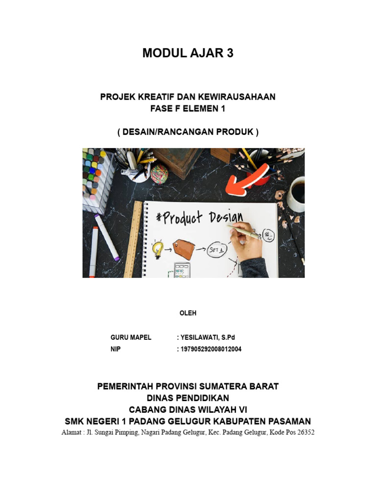 Modul Ajar 3 Desain Rancangan Produk | PDF | Bisnis