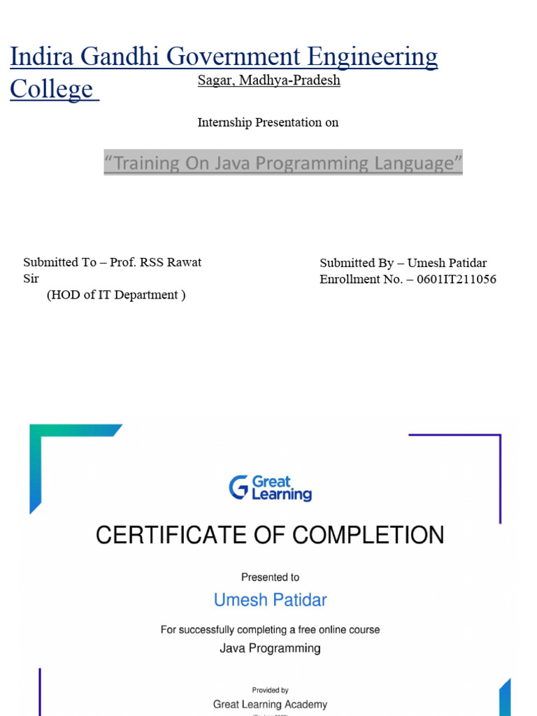 Umesh Patidar PPT On Java Final PPT 011 | Download Free PDF | Java ... Umesh Patidar PPT On Java Final PPT 011 | Download Free PDF | Java ...