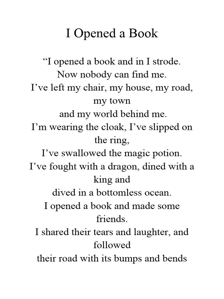I Opened A Book | PDF