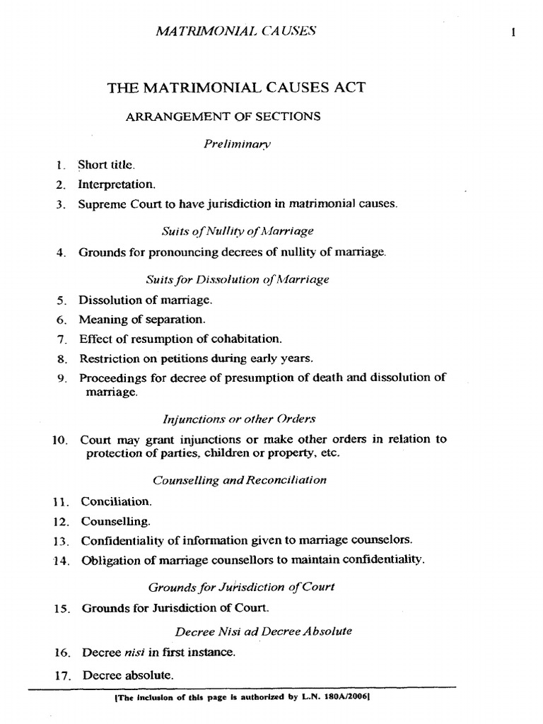 Matrimonial Causes Act | PDF | Annulment | Marriage