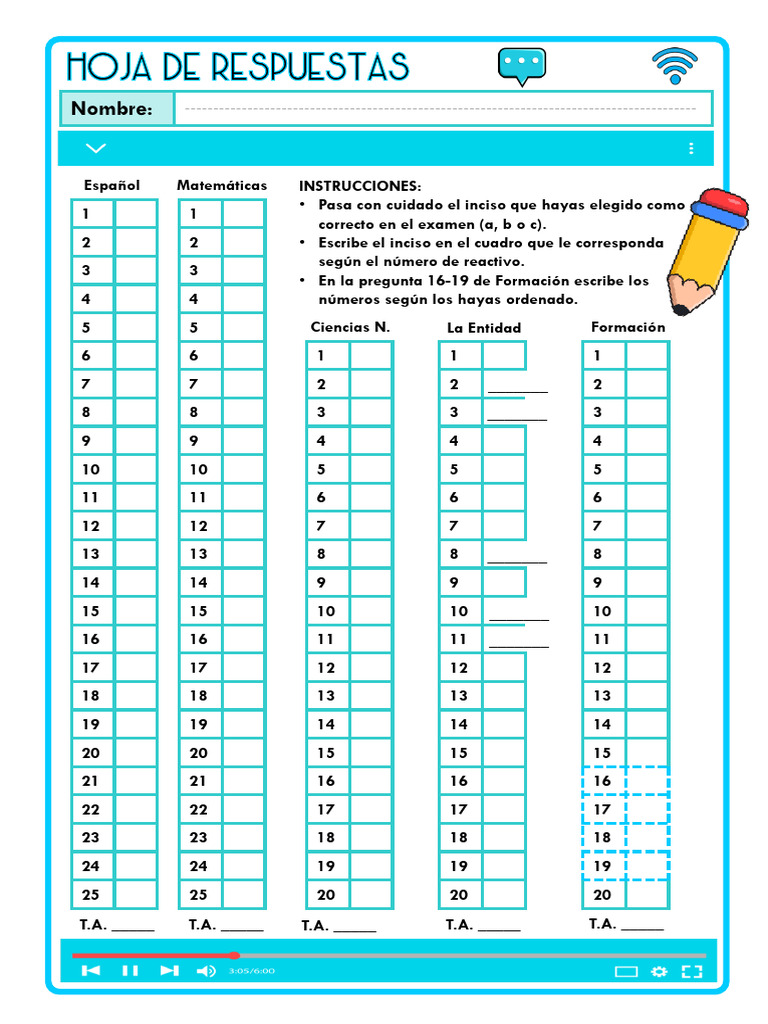 Hoja de Respuestas | PDF