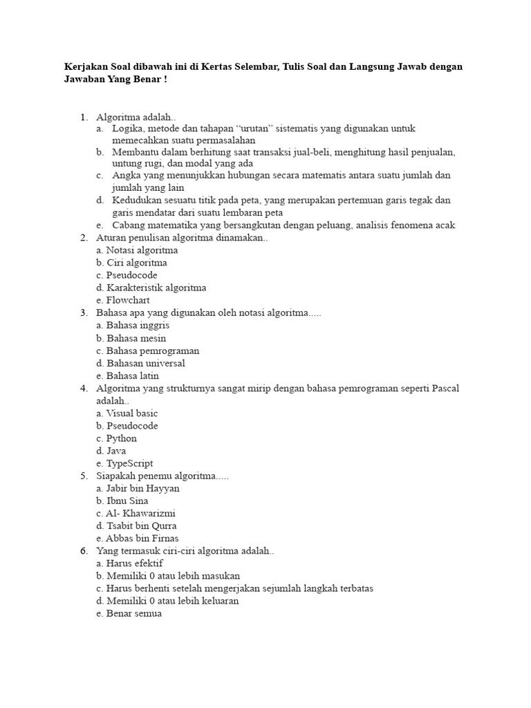 Soal Algoritma dan Flowchart | PDF | Teknologi & Rekayasa