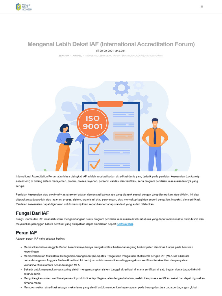Mengenal Lebih Dekat IAF (International Accreditation Forum) - Formasi ...