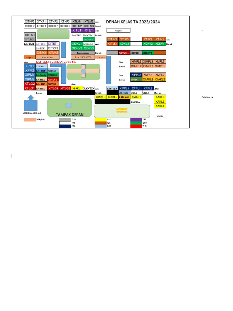 Denah Ruang Kelas 2023-2024 PDF | PDF