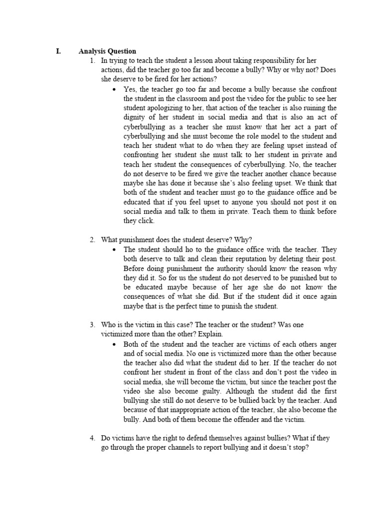 Case 12 Questions | Download Free PDF | Bullying | Cyberbullying