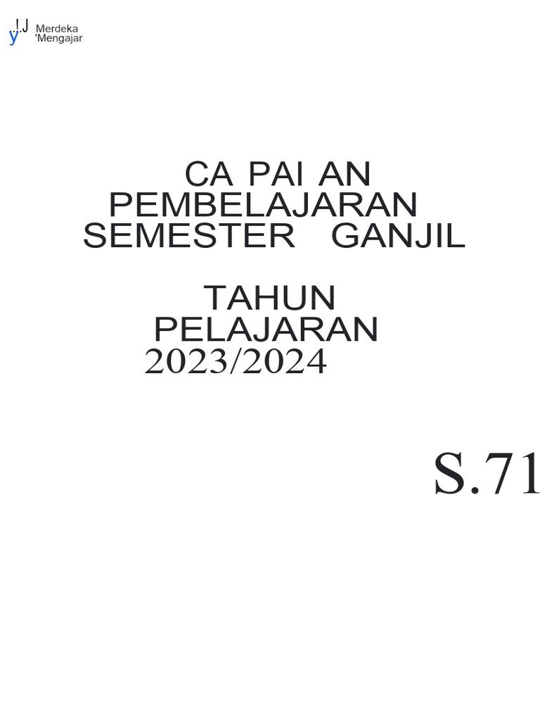 Capaian Pembelajaran Semester Ganjil | PDF