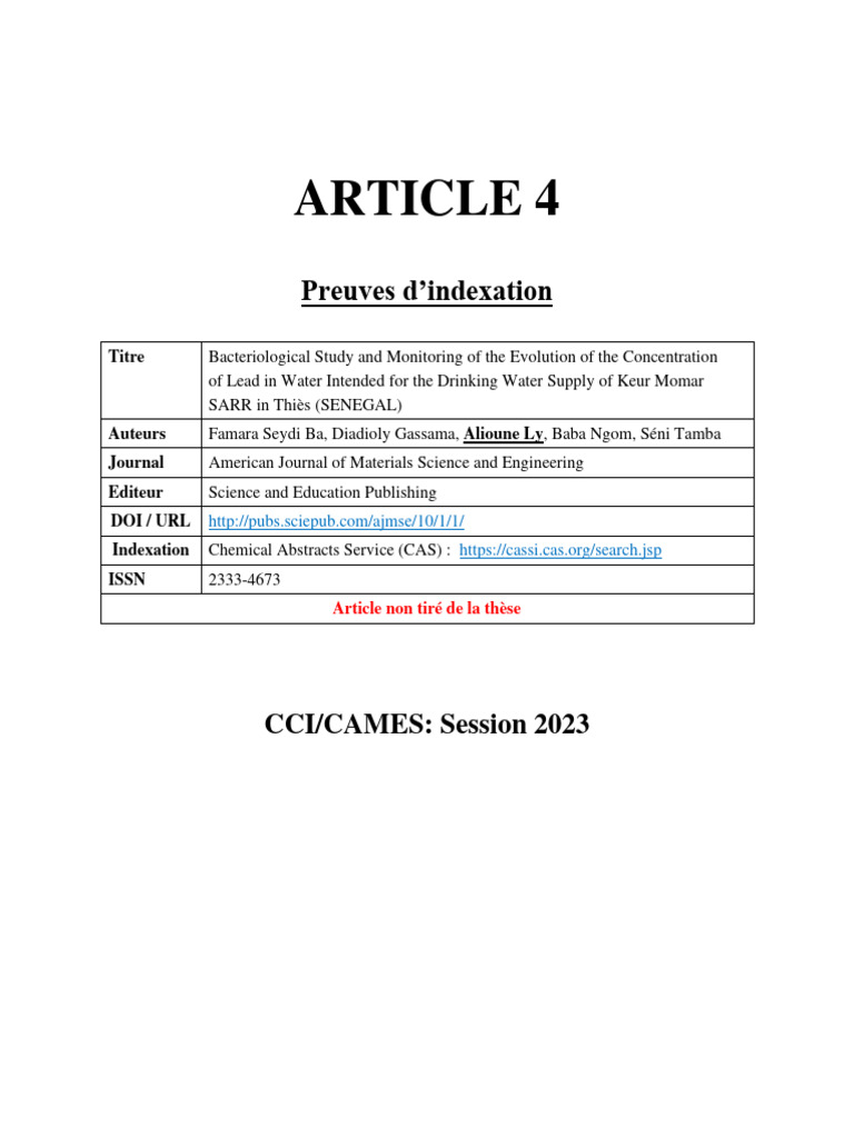 Article 4 | PDF | Drinking Water | Water