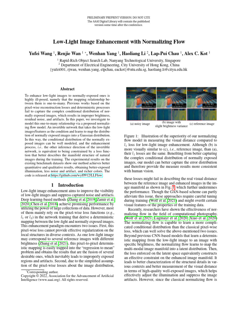 1 Low-Light Image Enhancement With Normalizing Flow 2022 | PDF | Color