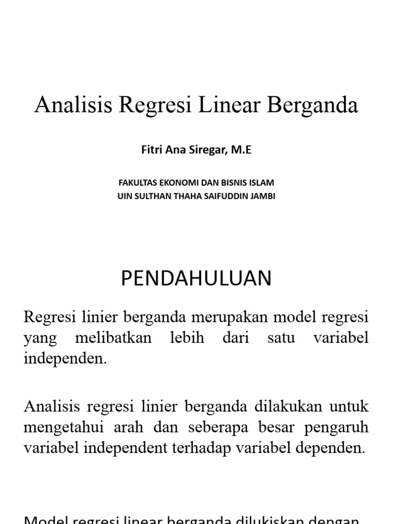 12.analisis Regresi Linear Berganda | PDF