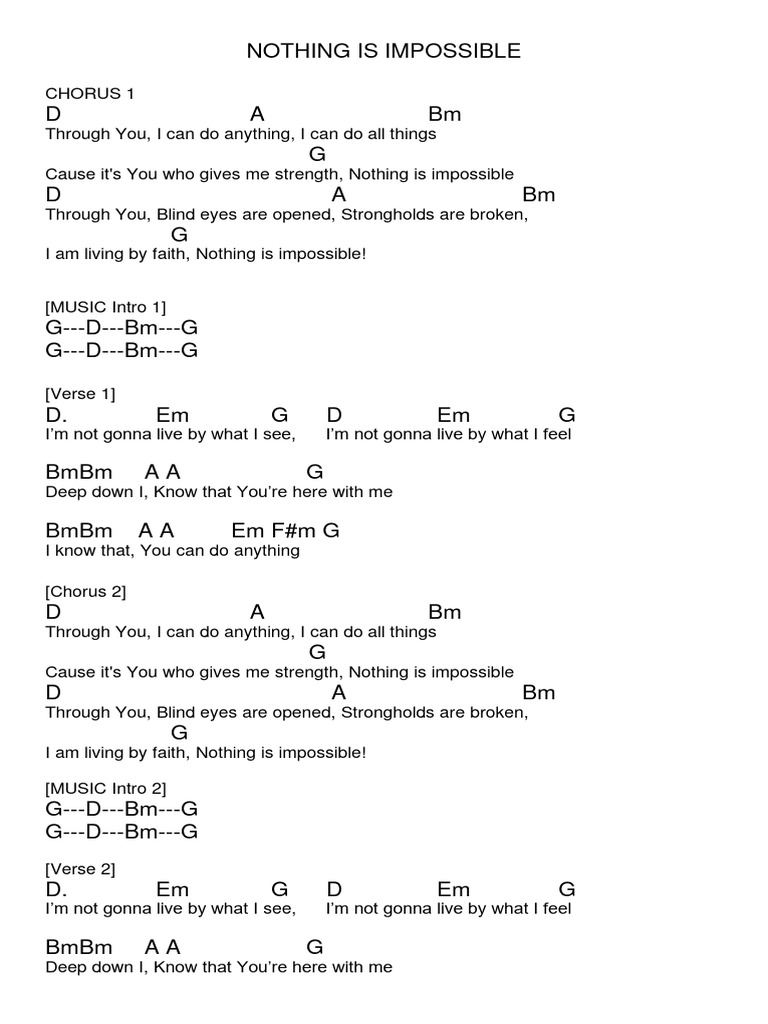 Nothing Is Impossible | PDF | Songs | Musical Forms