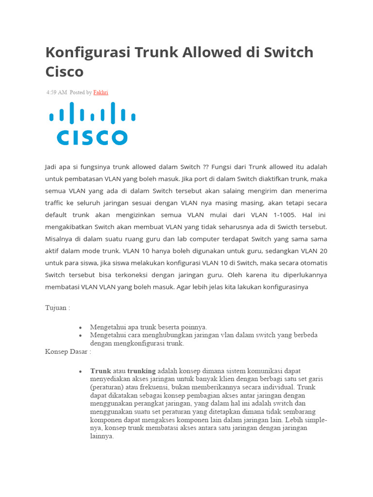 2 Konfigurasi Trunk | PDF | Komputer