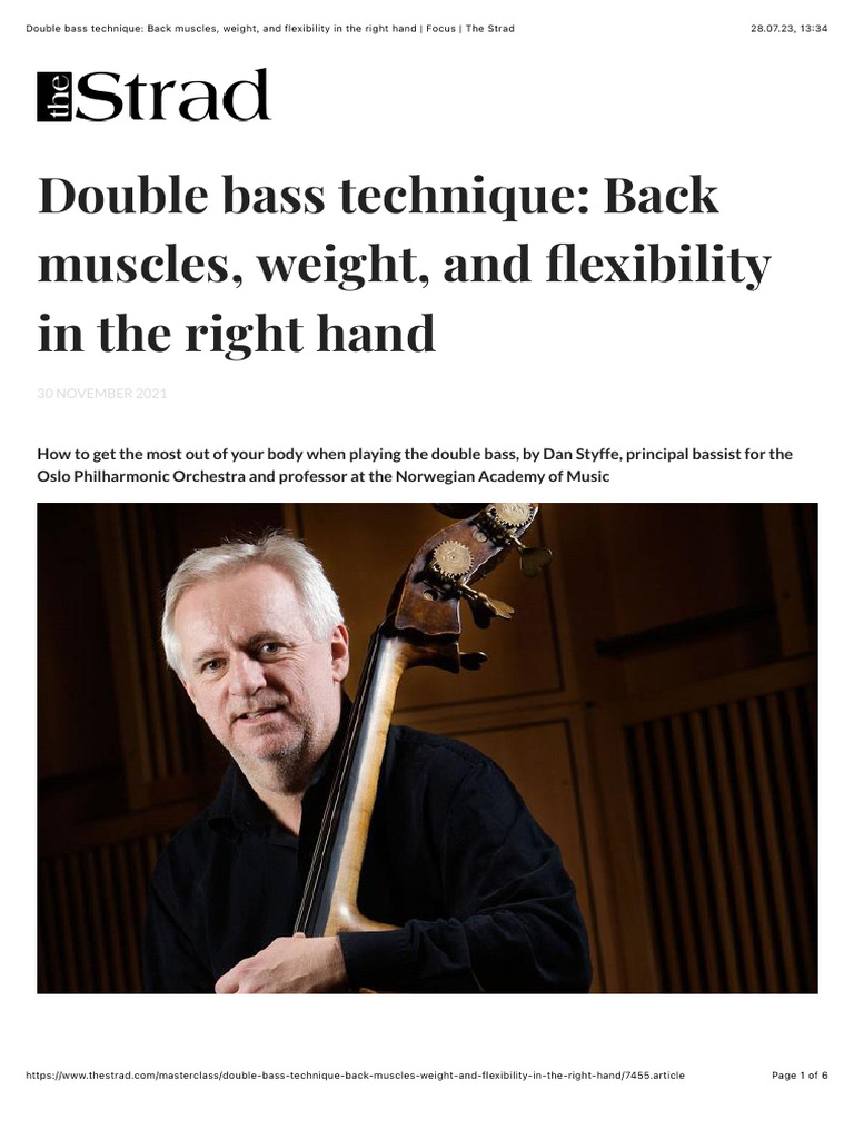Double Bass Technique: Back Muscles & Flexibility | PDF | String ...