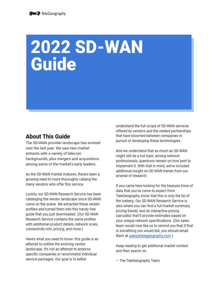 2022 SD-WAN Guide | PDF | Cloud Computing | Computer Network