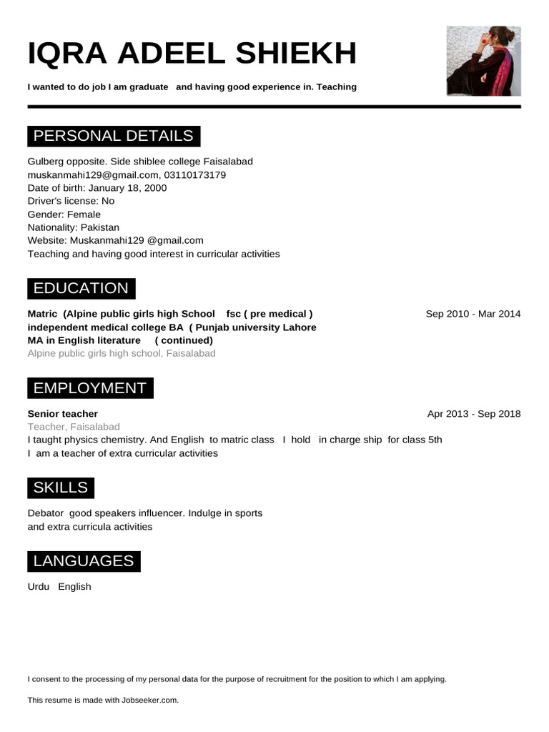 Resume Iqra Adeel Shiekh 08 - 08 - 2023 12 - 48 - 23 PM | PDF ...