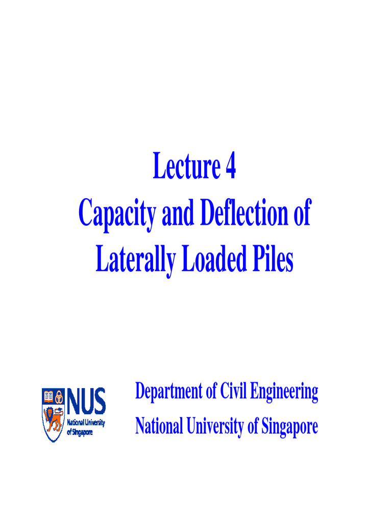 CE5107 - Laterally Loaded Piles I | PDF | Deep Foundation | Young's Modulus