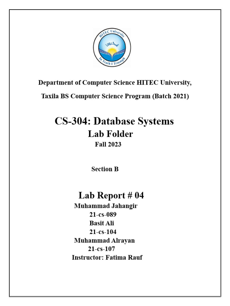 Dbs Lab 4 | PDF | Databases | String (Computer Science)