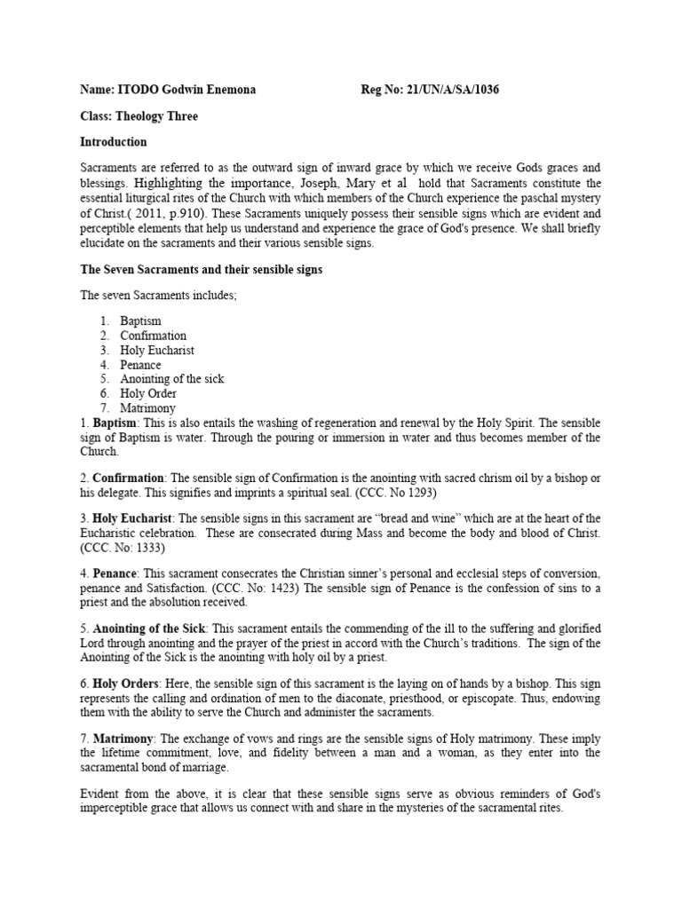 The Sensible Signs | PDF | Eucharist | Sacraments