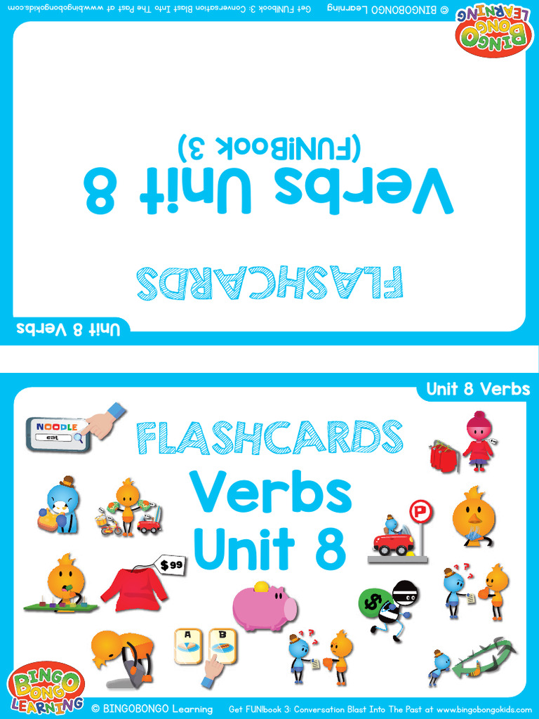 Verbs Flashcards Double Sided Unit 8 | PDF