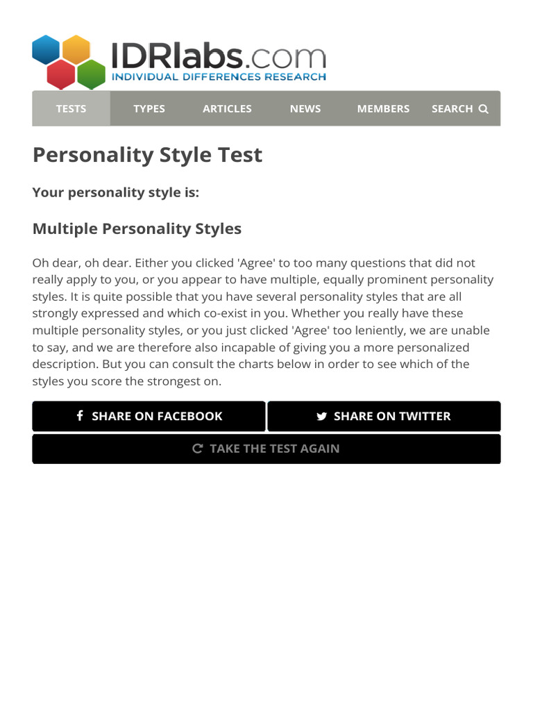 Personality Style Test | PDF