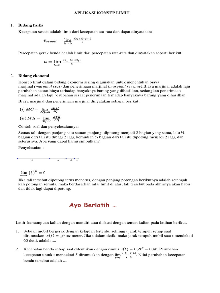 Aplikasi Konsep Limit | PDF