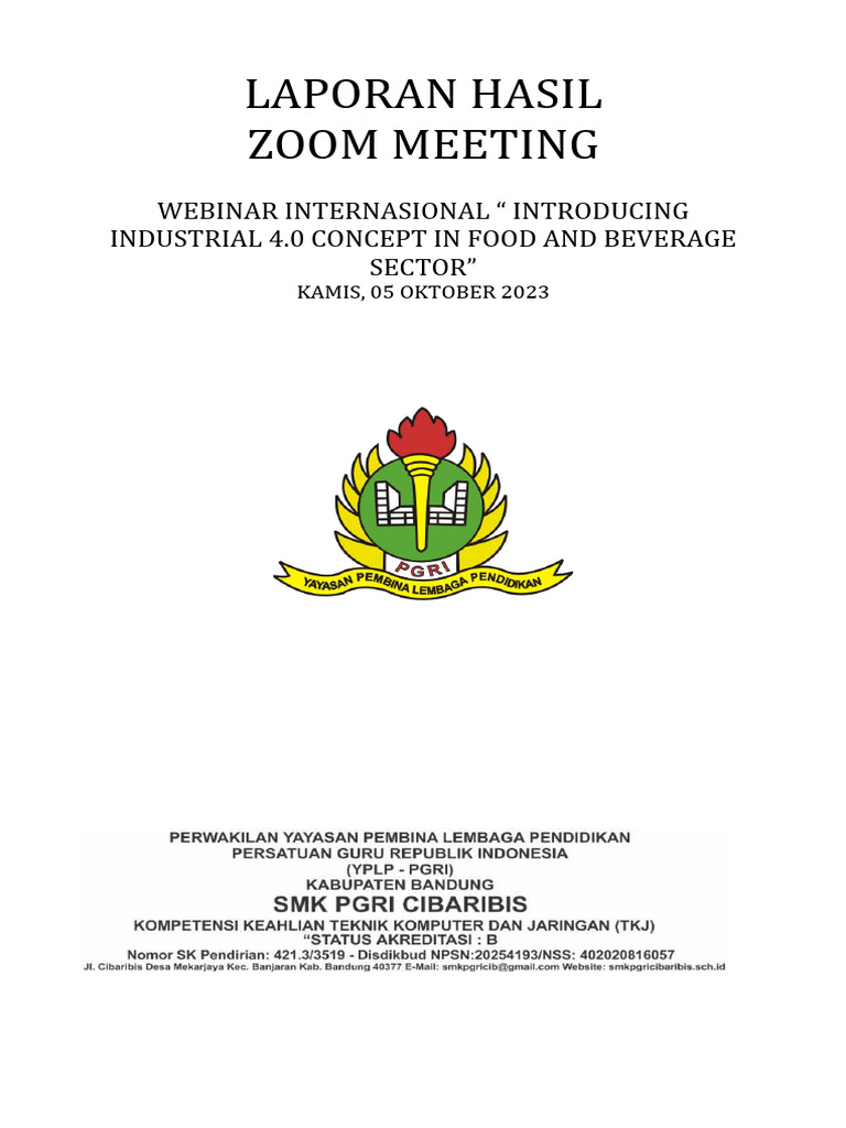 Laporan Hasil Zoom Meeting | PDF | Karier & Perkembangan | Ilmu Sosial