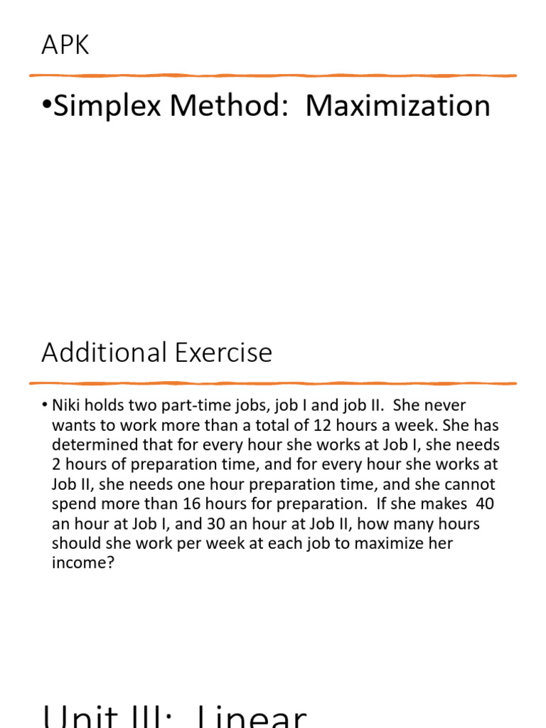 6 Module 6 Unit 3 Linear Programming Simplex Method Minimization Pdf Mathematical